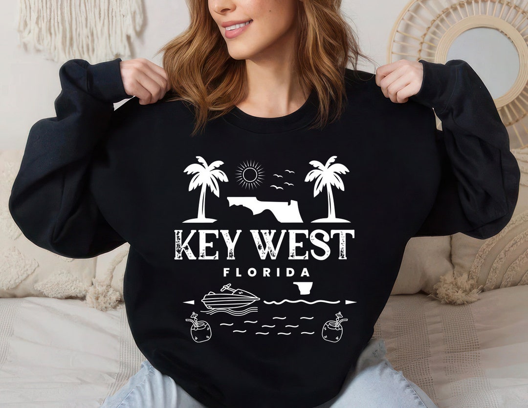 Key West Sweatshirt, Vacation Travel Sweatshirt, Florida Unisex Sweater ...