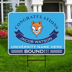 Personalized College Bound Yard Sign, College Logo Sign, Custom ...
