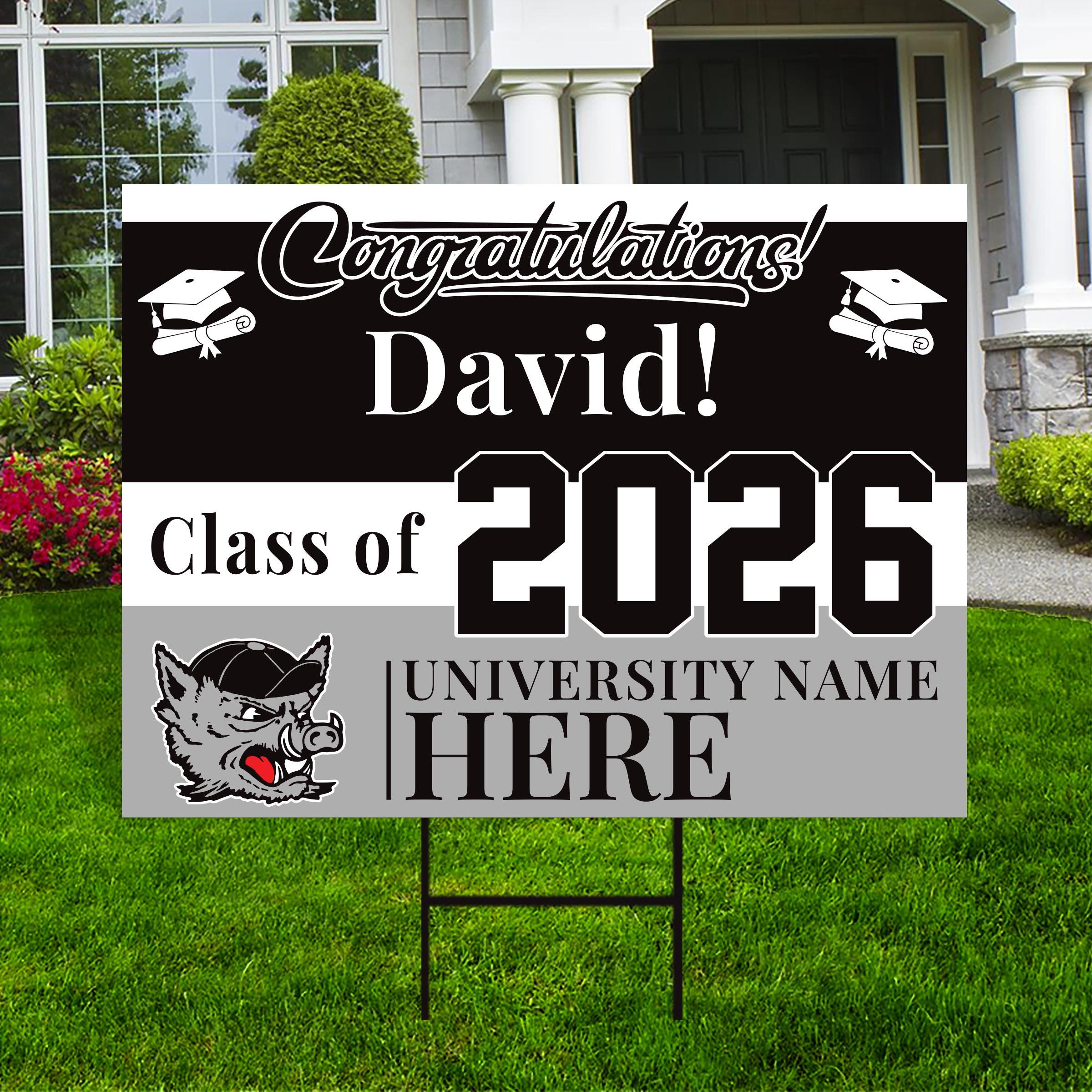 Personalized College Graduation Yard Sign 2026, College Logo Sign ...