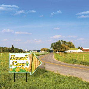 Sweet Corn Arrow Yard Signs 18" X 24", Double Sided Right and Left ...