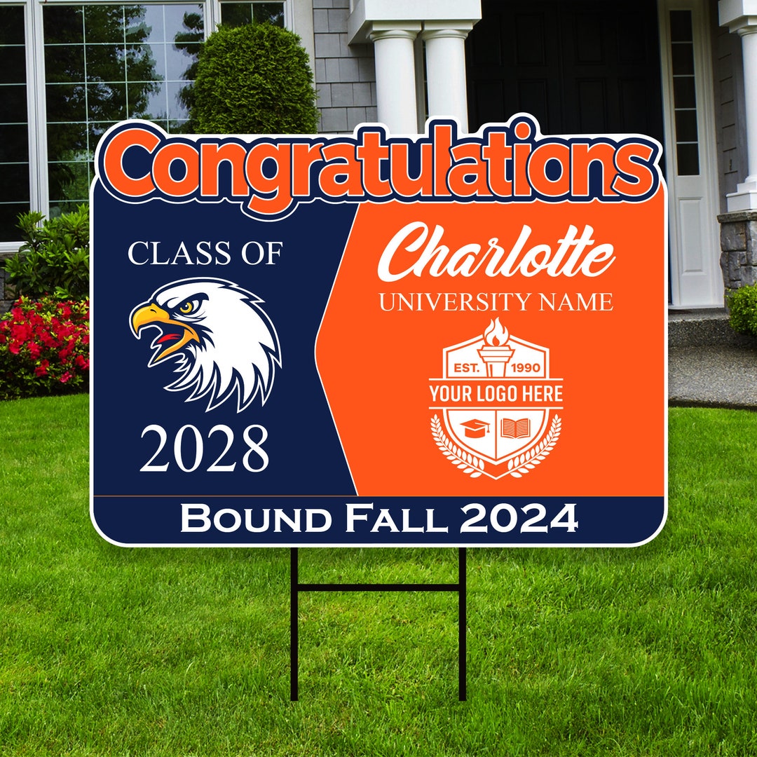 Personalized College Bound Future Yard Sign, College Logo Sign, Custom ...