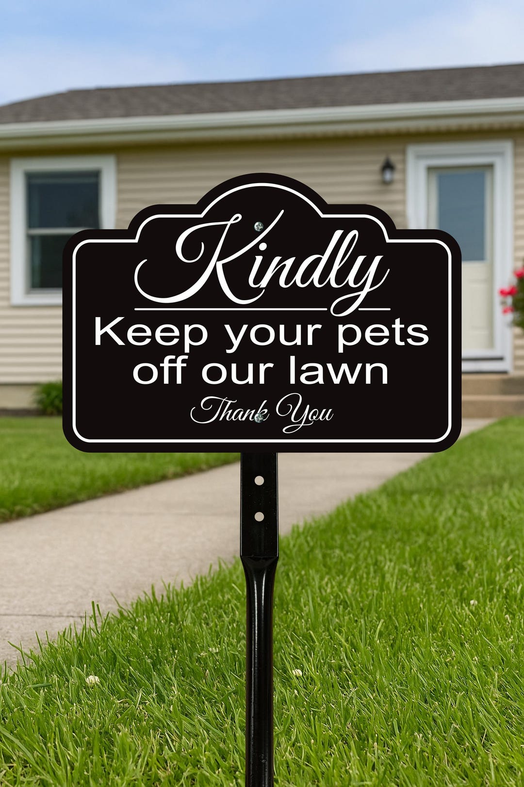 Keep Pets off Lawn Yard Sign With 16" Stake, Rust-free Aluminum Outdoor ...