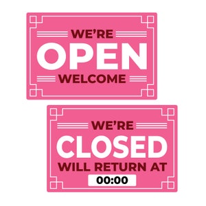 Open and Closed Sign for Door or Wall 12 X 8, Easy to Mount Plastic ...