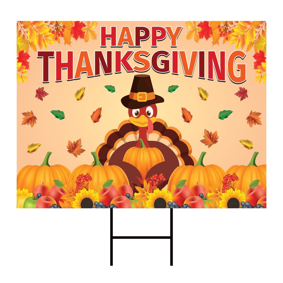 Happy Thanksgiving Yard Sign Harvest Fall Autumn Pumpkins - Etsy