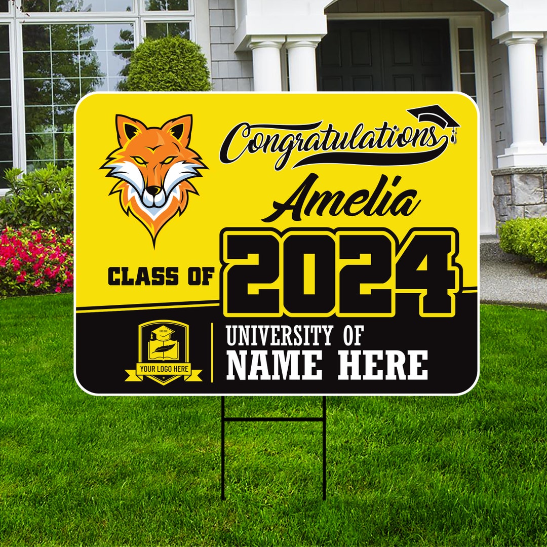 Personalized Graduation Yard Sign 2024 Coroplast Grad Sign Class of ...