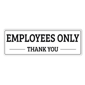 Employees Only Sign for Door or Wall 9" X 3", Easy to Mount Plastic ...