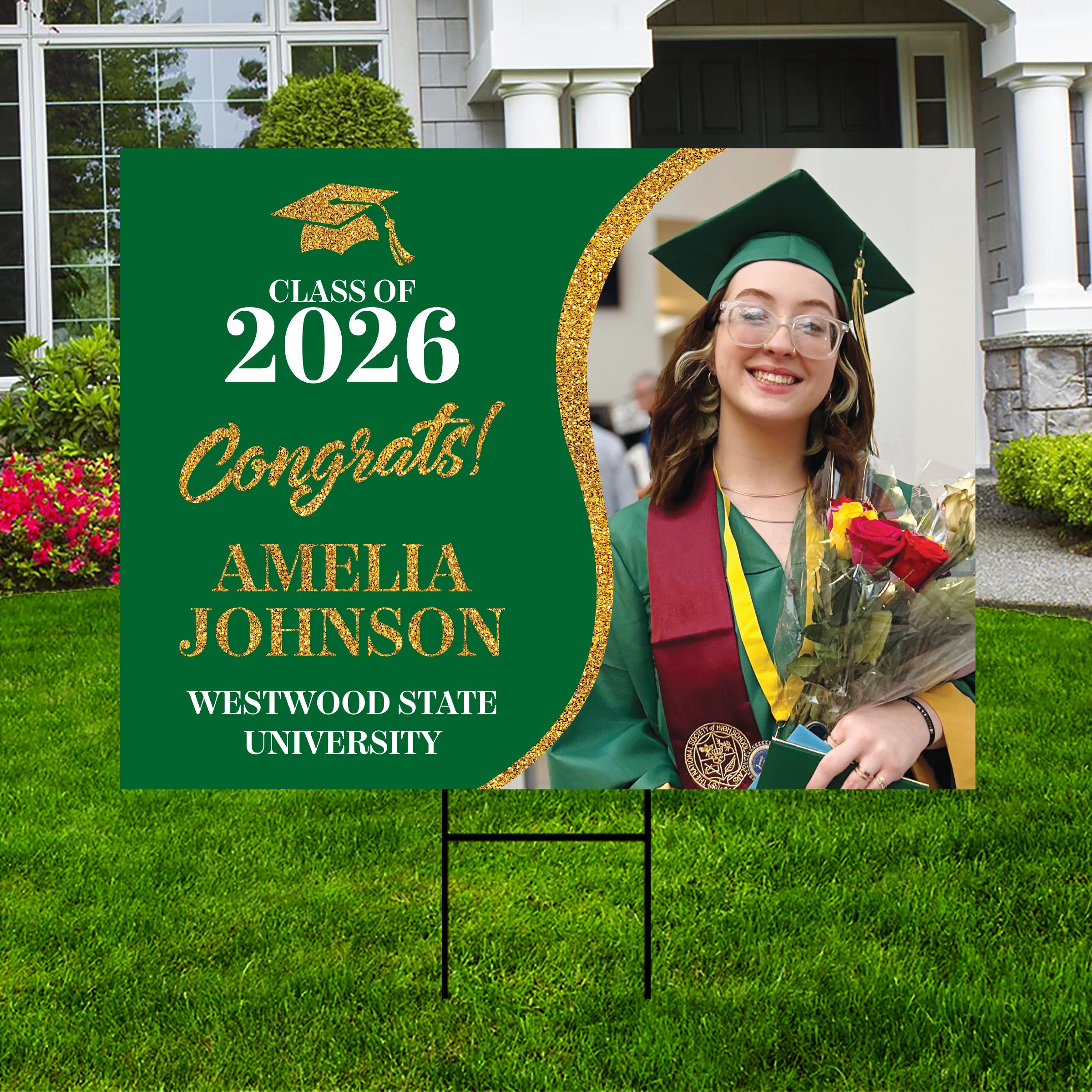 Personalized Graduation Yard Sign 2026 With Photo, Graduate Picture ...