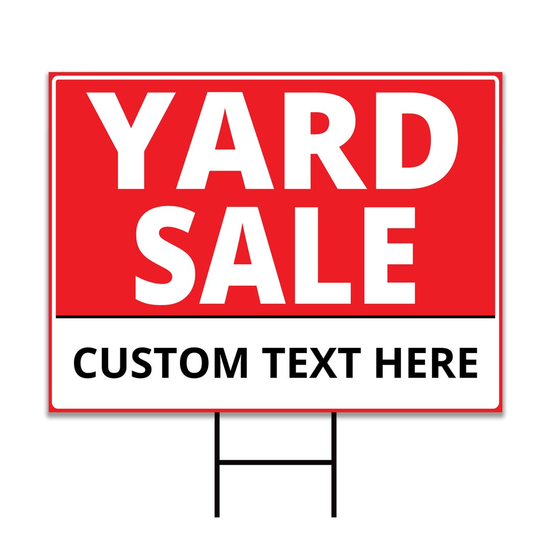 Yard Sale Sign Personalized - Coroplast Weatherproof Custom Yard Sale ...