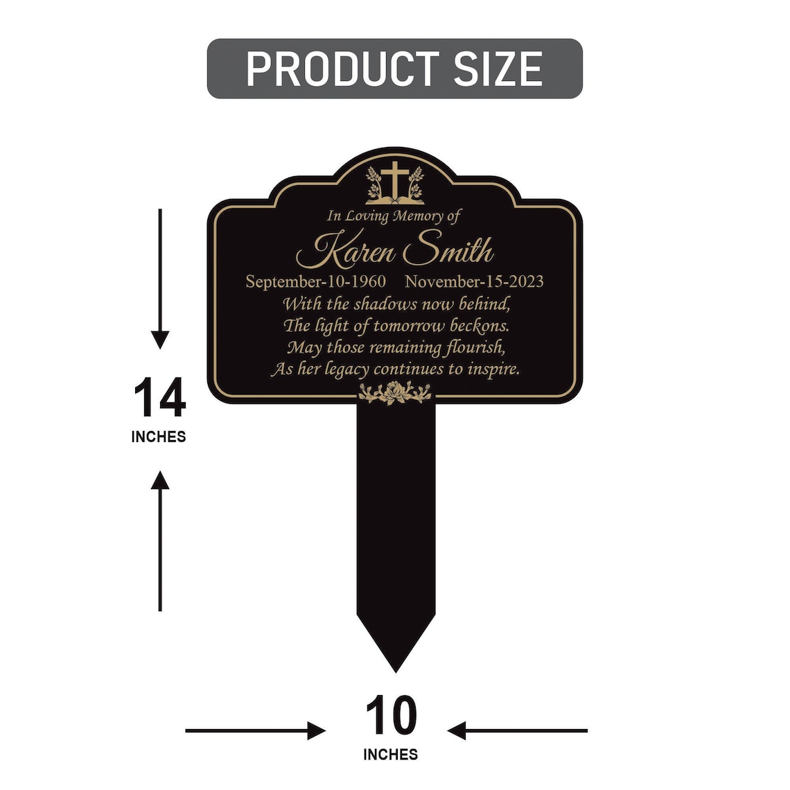 Personalized Memorial Plaque With Stake - Durable Metal Grave Marker in ...