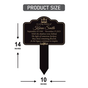 Personalized Memorial Plaque With Stake - Durable Metal Grave Marker in ...