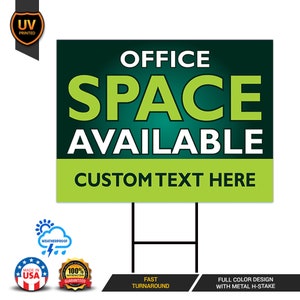 Office Space Available Yard Sign Personalized - Coroplast Custom Office ...