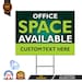 Office Space Available Yard Sign Personalized Coroplast Custom Office ...