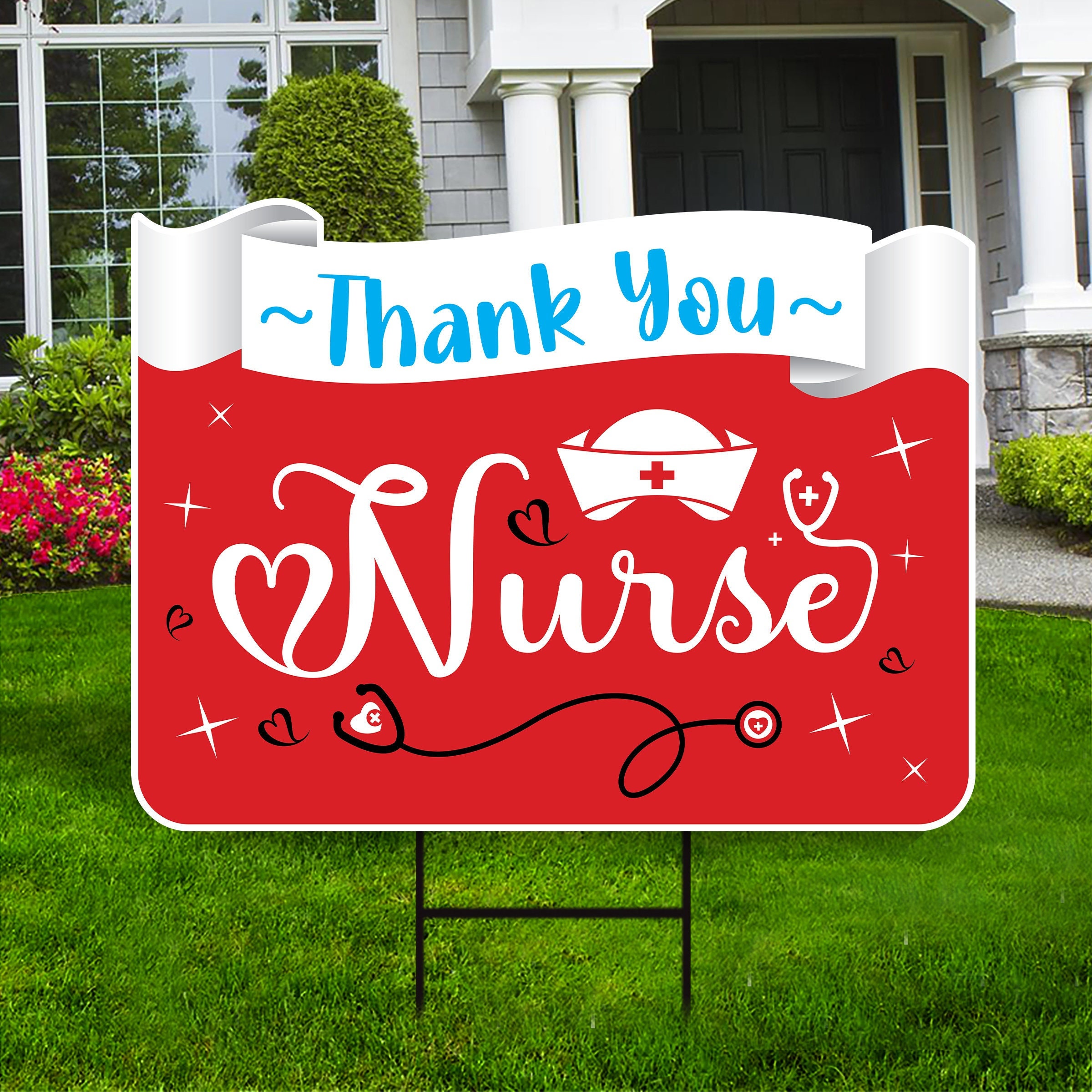 Thank You Nurses Yard Sign Decoration, Coroplast Thank You Nurse ...