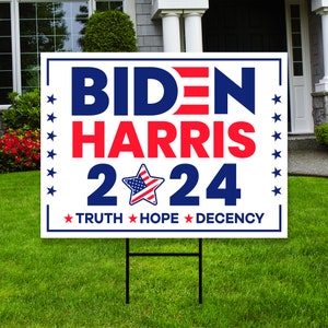 Biden Harris 2024 Yard Sign Coroplast Joe Biden for President 2024 Lawn ...