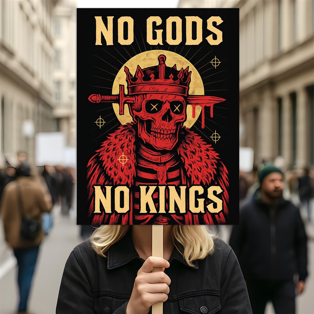 No Kings in America Protest Sign, Anti-trump, Resist Fascism Rally Sign ...