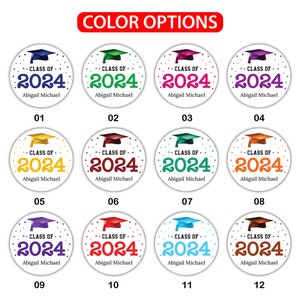 Personalized Graduation 2024 Stickers, Custom Class of 2024 Stickers ...
