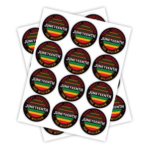Personalized Happy Juneteenth Stickers, Custom Freedom Day Stickers ...