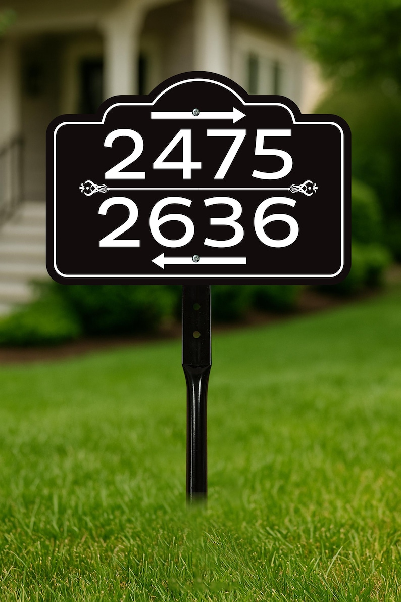 Custom House Number Yard Sign With Arrows, Multiple Address Directional ...