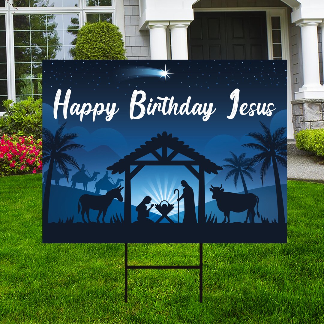 Joyful Nativity Scene Yard Sign, Christmas Outdoor Decor, Manger Scene ...