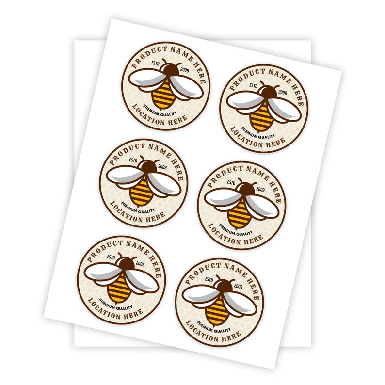 Personalized Honey Stickers, Custom Honey Product Stickers, Business ...