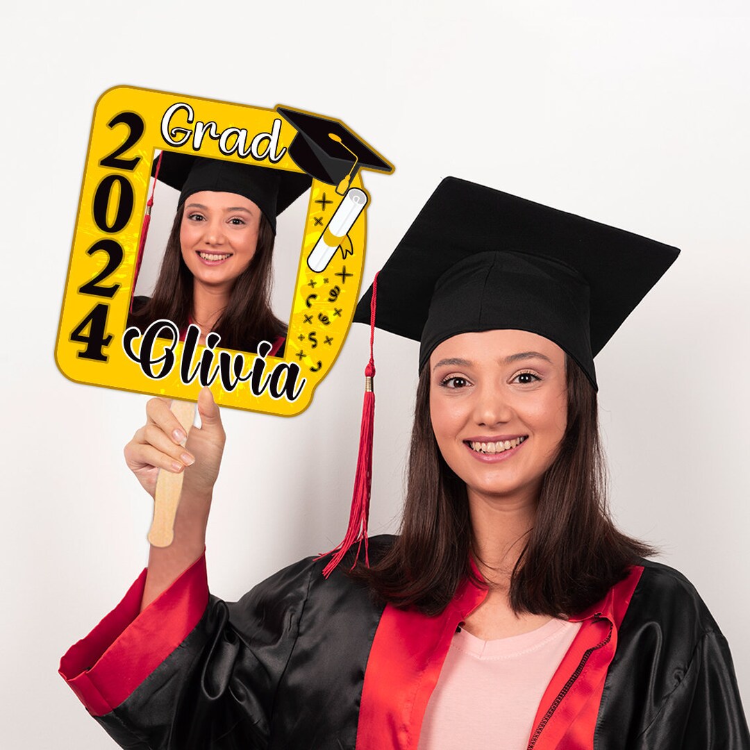 Custom Face Fans With Wooden Handle, Graduation Head, Grad Face Fans ...