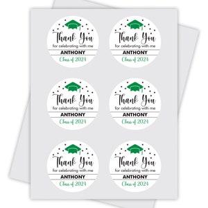 Personalized Graduation 2024 Stickers, Custom Class of 2024 Stickers ...