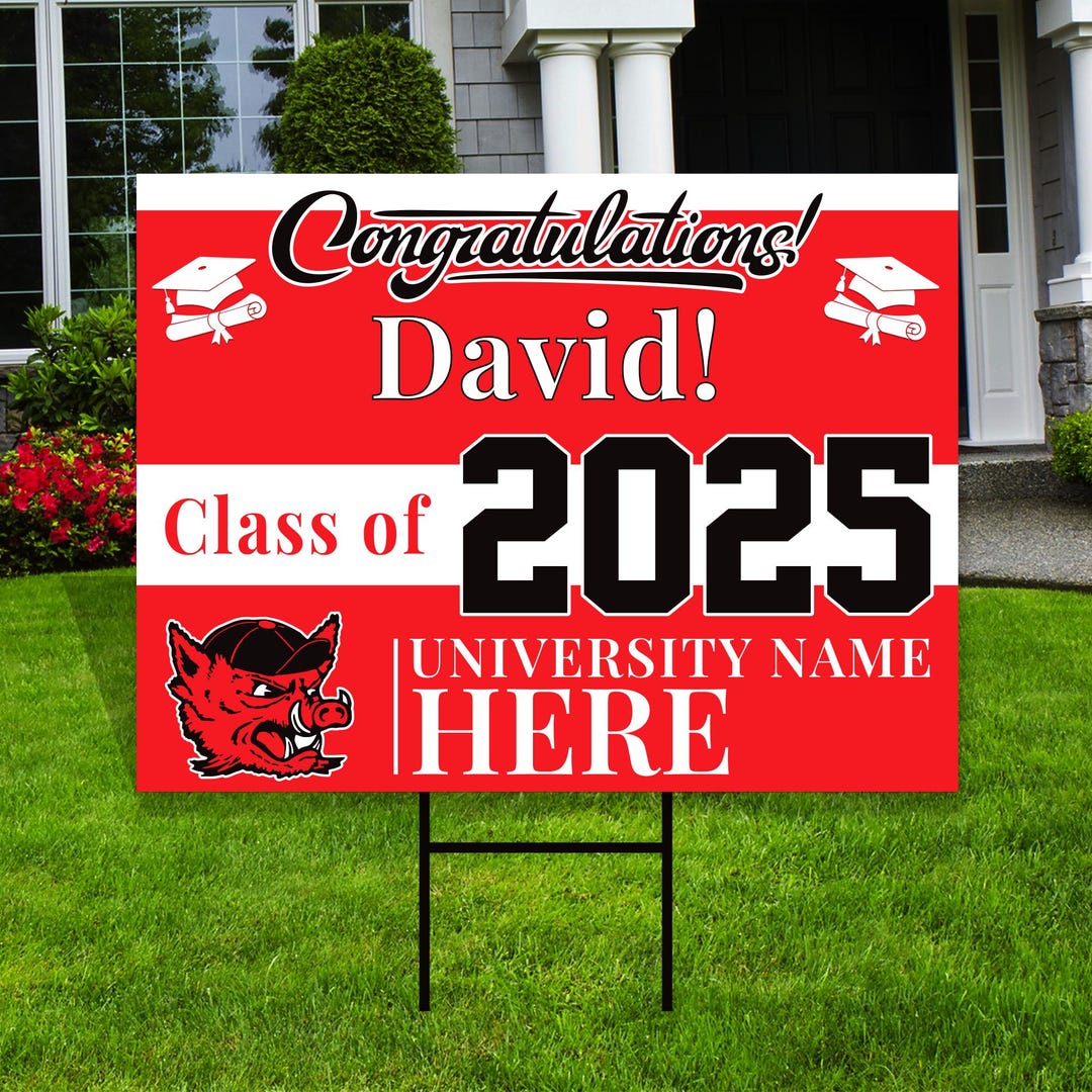Personalized College Graduation Yard Sign 2025, College Logo Sign ...