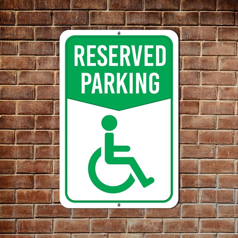 Handicap Reserved Parking Aluminum Sign Rust Free Aluminum - Etsy