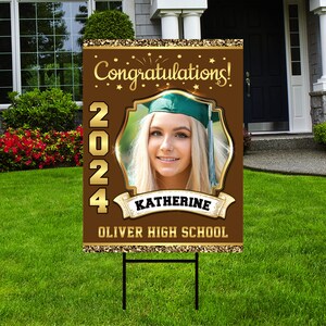 Personalized Graduation Yard Sign 2024 With Photo Grad Sign, Class of ...