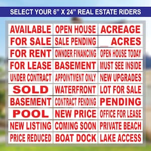 Custom Aluminum Real Estate Sign Panel & Rider - 18” X 24” Thick Sign ...