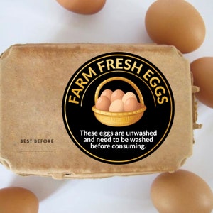 Fresh Unwashed Egg Stickers, Farm Fresh Eggs Stickers, Farm Fresh ...