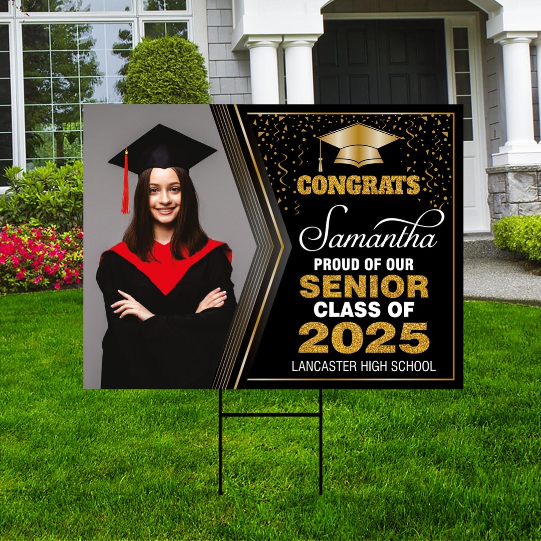 Personalized Graduation Yard Sign 2025 With Photo - Grad Sign, Class of ...