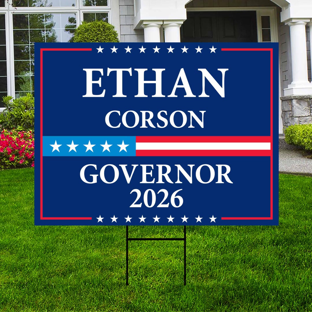 Ethan Corson for Kansas Governor 2026 Yard Sign, Corrugated Plastic ...