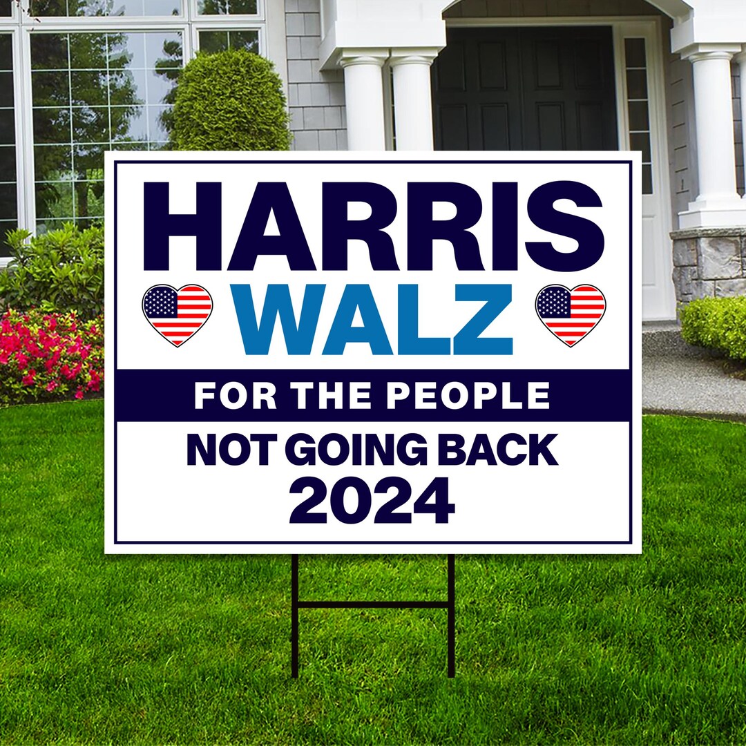 Harris Walz 2024 Yard Sign Coroplast Kamal Harris for President 2024 ...