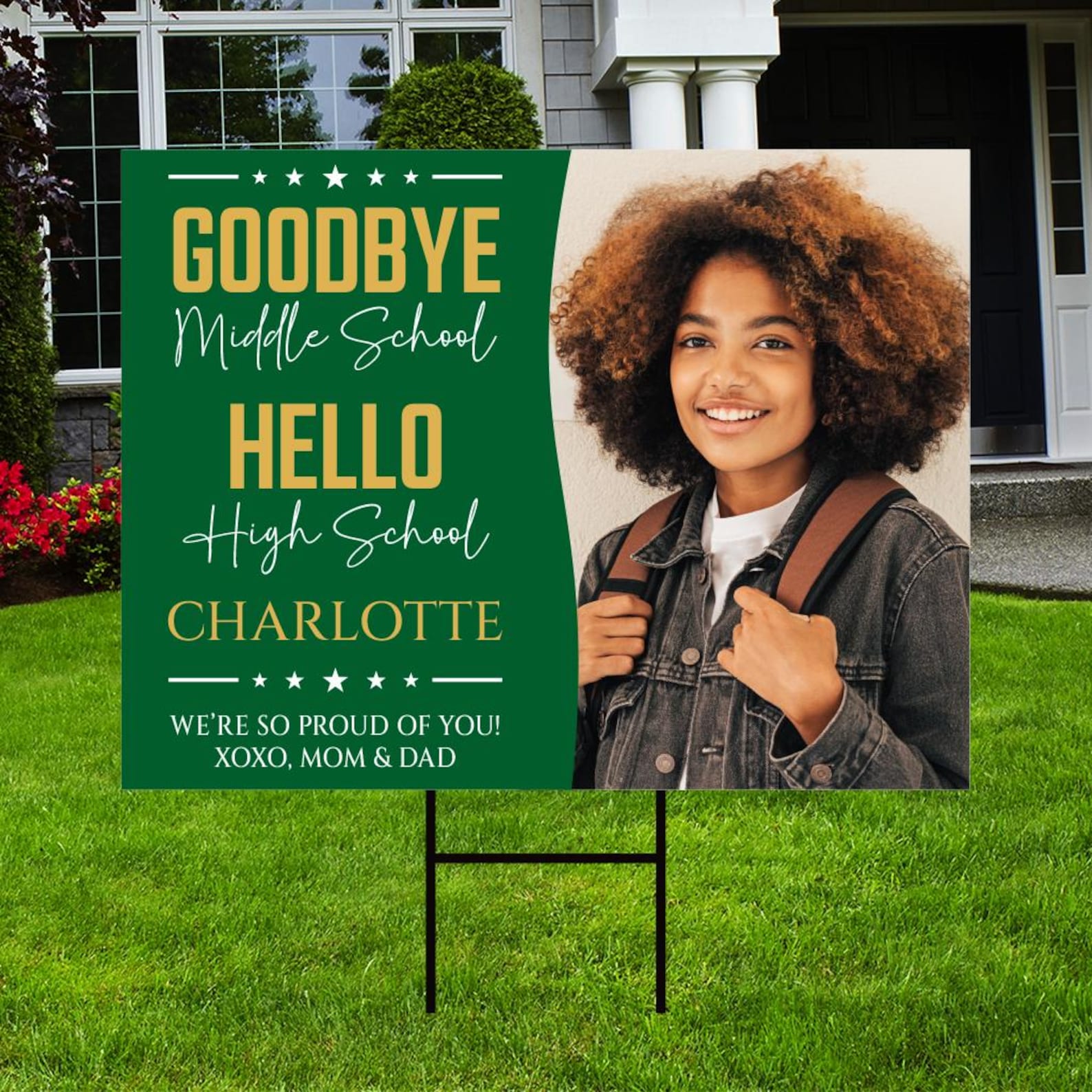 Personalized Middle School Graduation Yard Sign With Photo, Class of ...