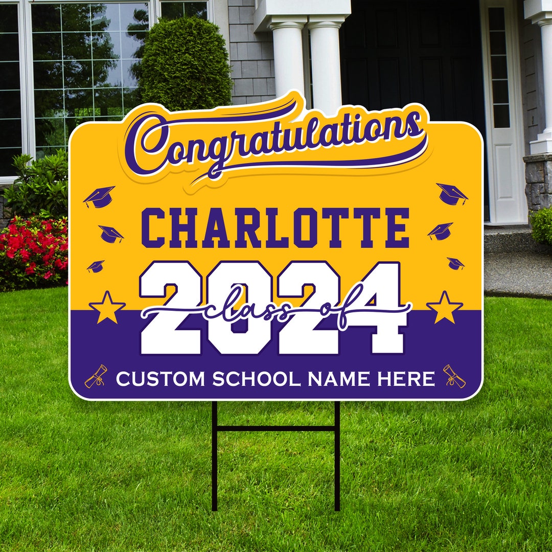 Personalized Graduation Senior Yard Sign 2024, Senior Grad Sign, Class ...