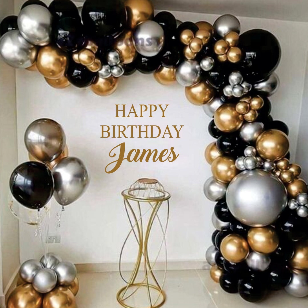 Personalized Happy Birthday Name Wall Decal, Happy Birthday Party ...