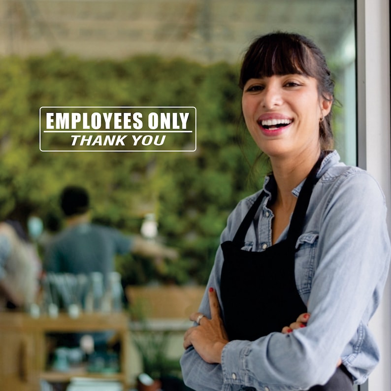 Employees Only Sign Sticker Employees Only Thank You - Etsy