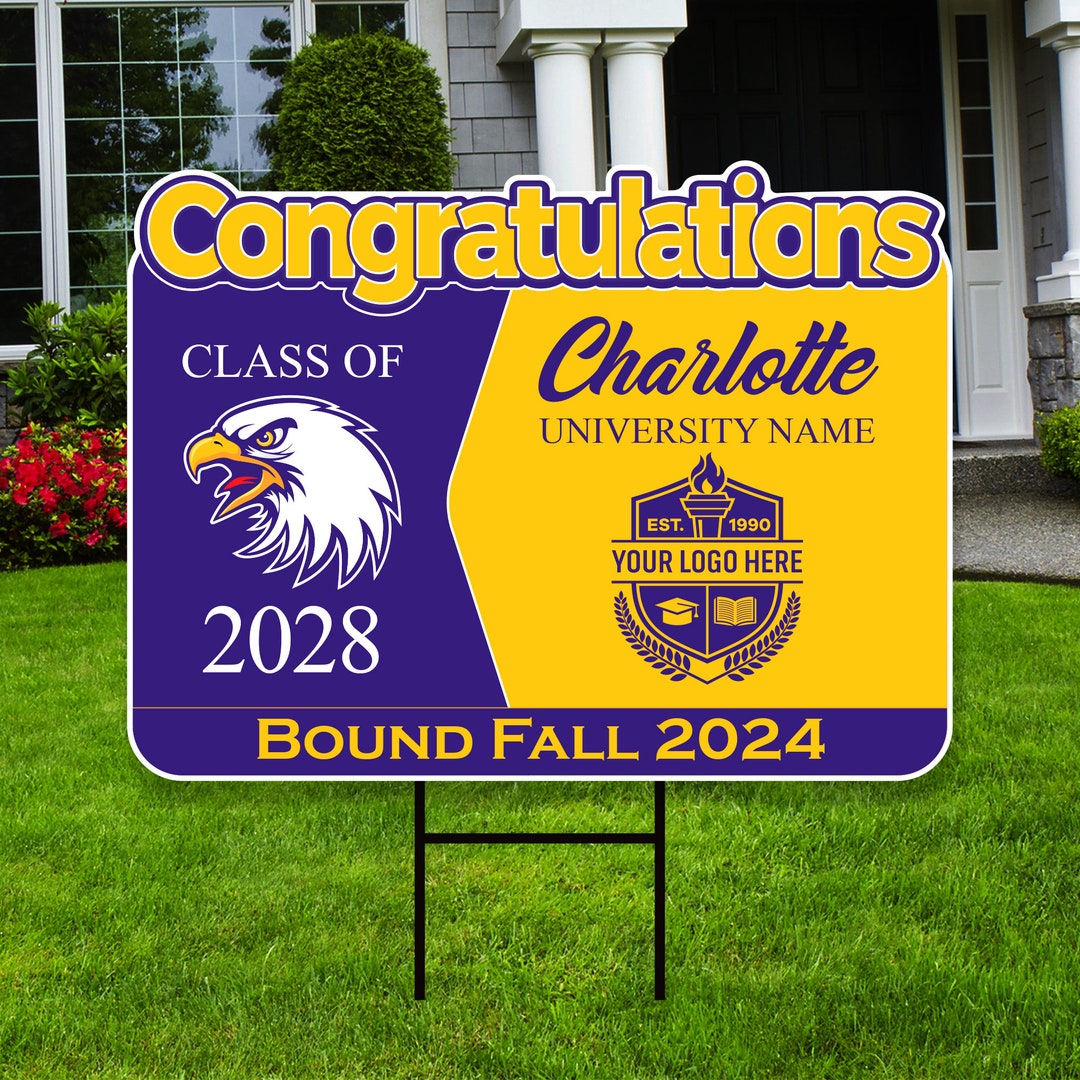 Personalized College Bound Future Yard Sign, College Logo Sign, Custom ...