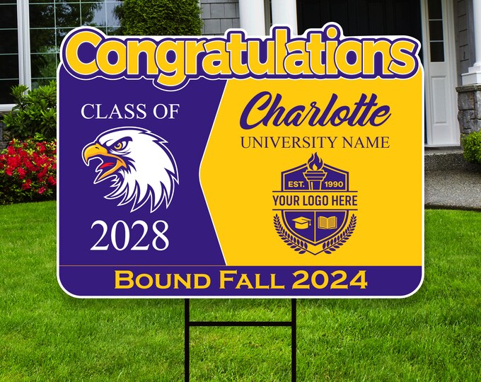 Personalized College Bound Future Yard Sign, College Logo Sign, Custom ...