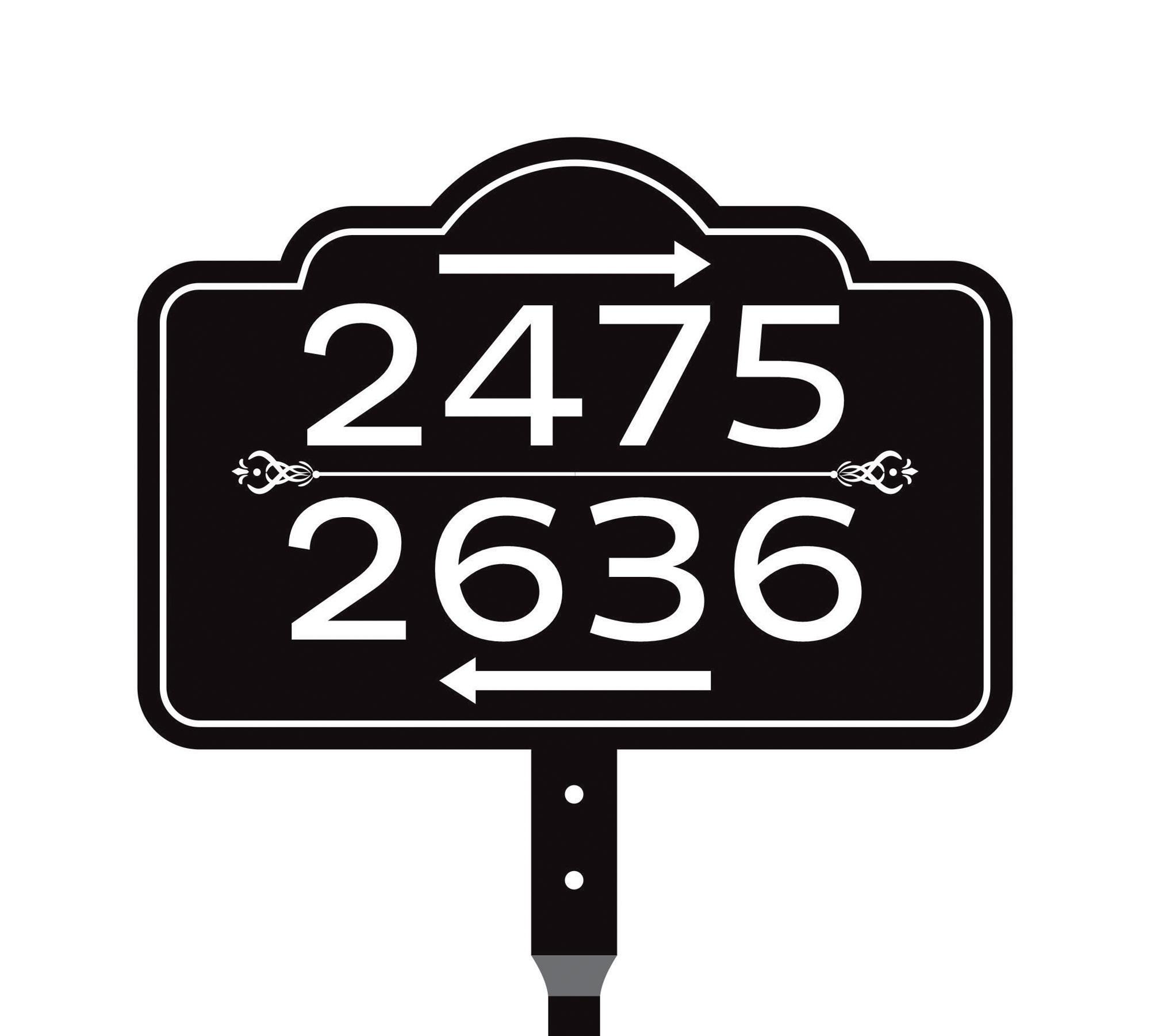 Custom House Number Yard Sign With Arrows, Multiple Address Directional ...
