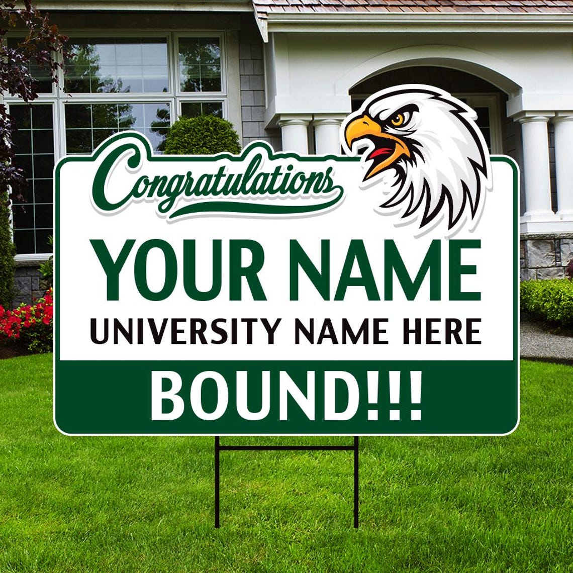 Personalized College Bound Future Yard Sign, College Logo Sign, Custom ...