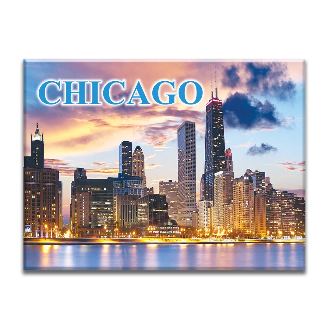 Chicago Fridge Magnet - Travel Souvenir Refrigerator Magnet, Illinois ...