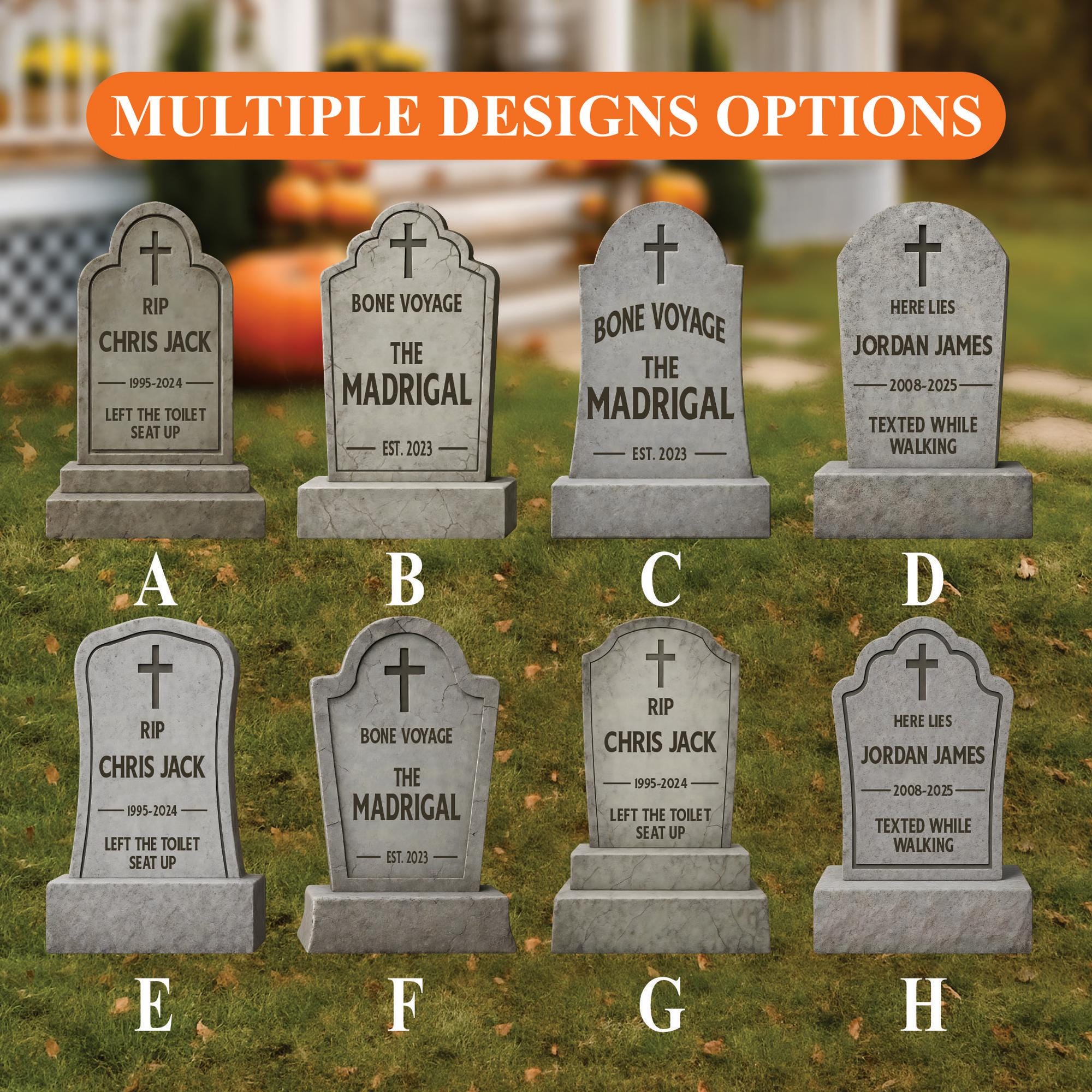 Personalized Halloween Tombstone Yard Signs, Custom Graveyard ...