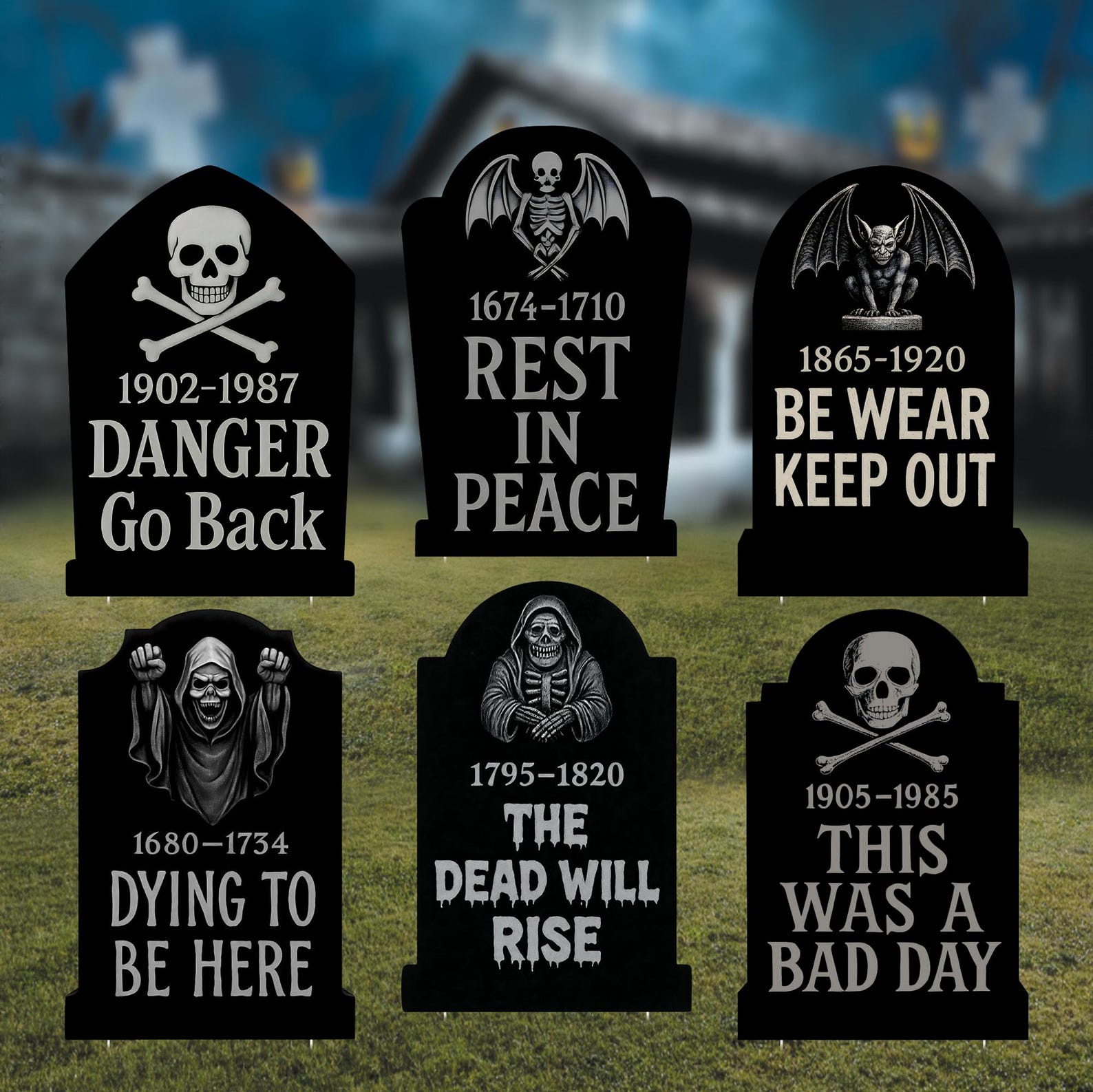 RIP Halloween Tombstone Yard Signs, Outdoor Cemetery Gravestone ...