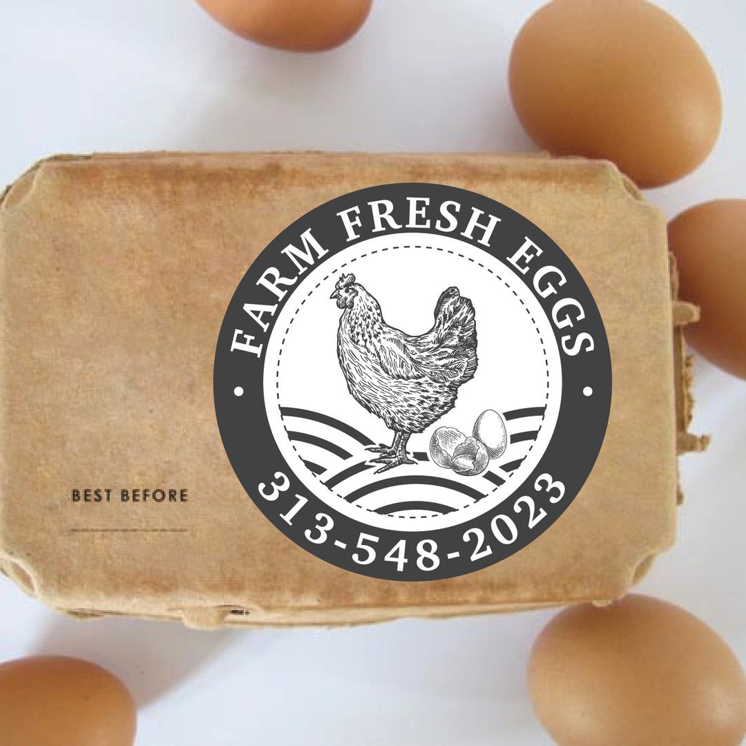 Farm Fresh Eggs Stickers, Custom Carton Labels, Egg Packaging Stickers ...