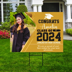 Personalized Graduation Yard Sign 2024 With Photo Grad Sign, Class of ...