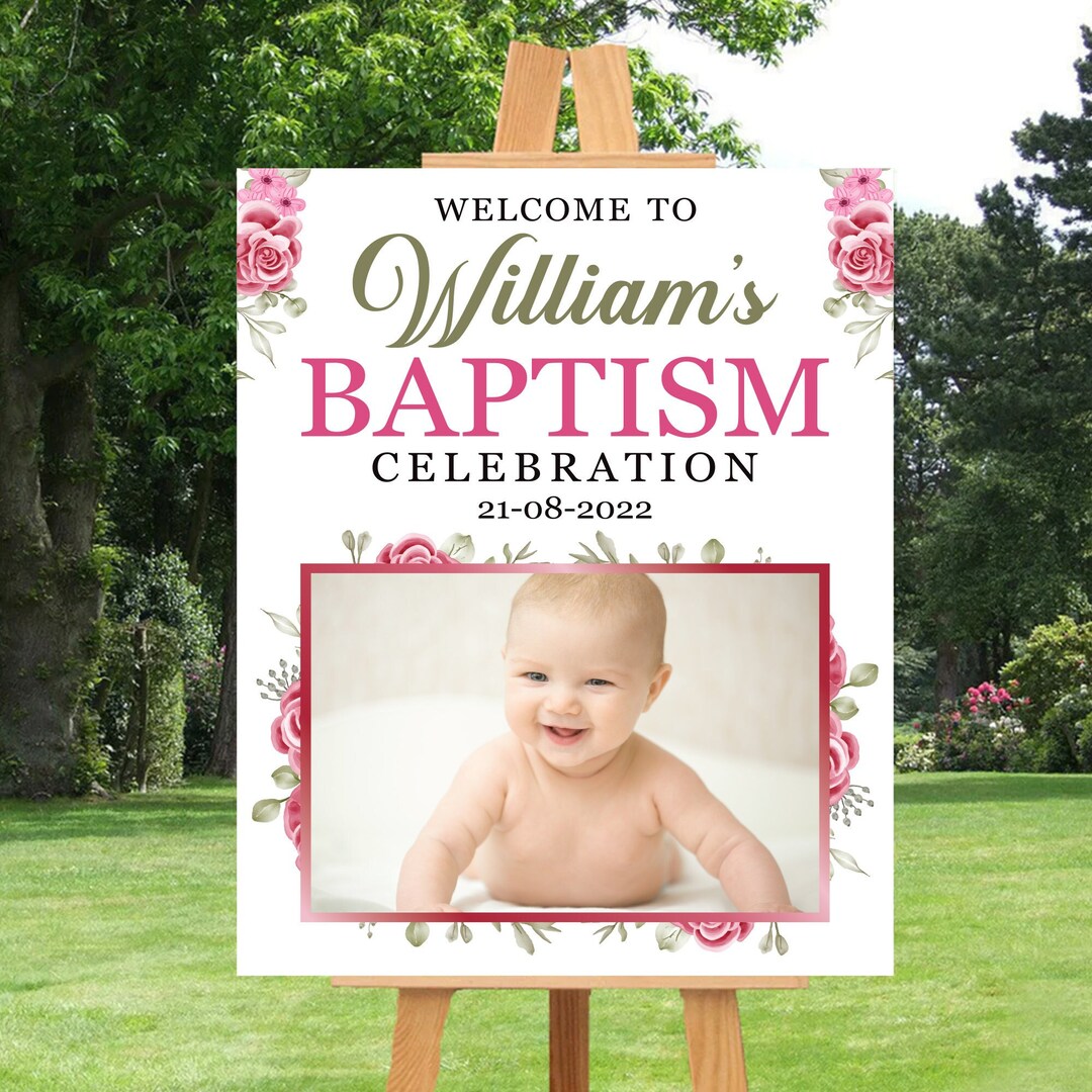 Custom Baptism Foam Board Poster Sign, Christening & Religious Custom ...