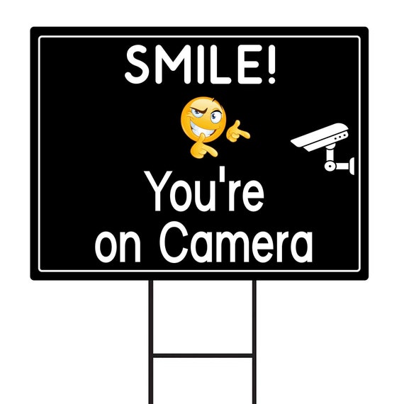Smile You're on Camera Yard Sign 24 X 18 | Etsy