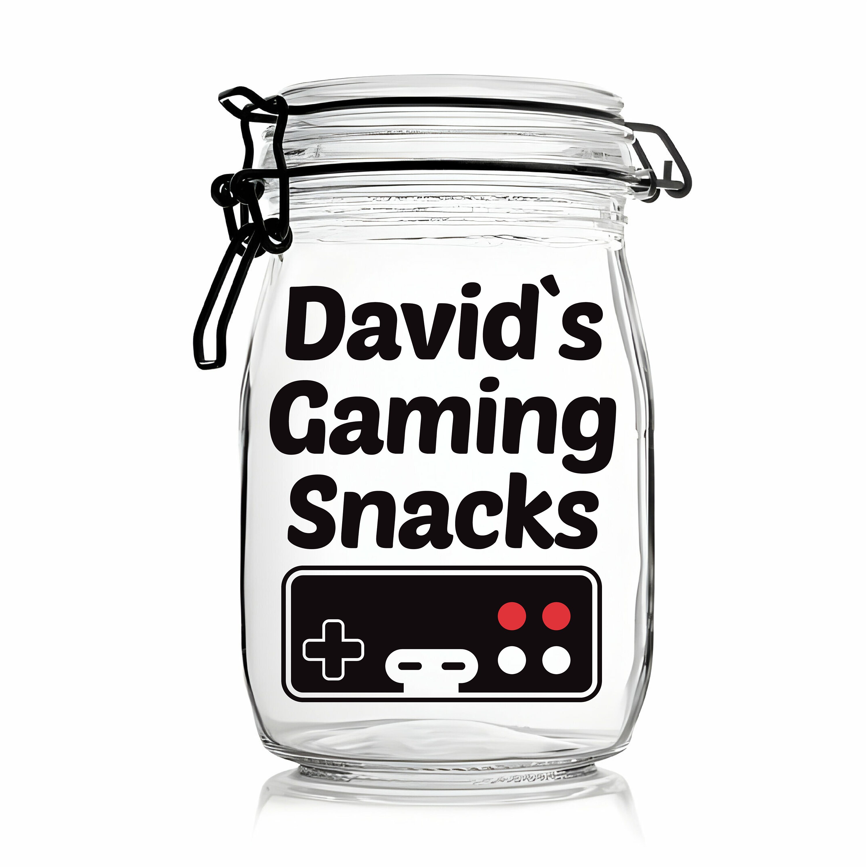 Custom Gaming Snacks Jar Sticker - Personalized Gaming Lover Vinyl ...